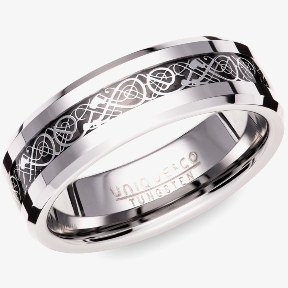 Tungsten Carbide Black Carbon Celtic Ring 68 – Jessop Jewellers