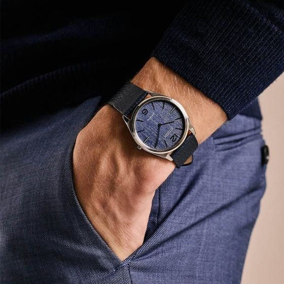 Gents' Eco-Drive Stiletto Denim Blue Leather Strap Watch – Jessop Jewellers