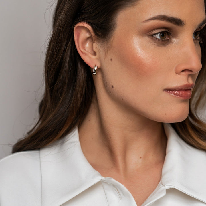 TI SENTO SILVER AND YGP TWIST HOOP – Jessop Jewellers